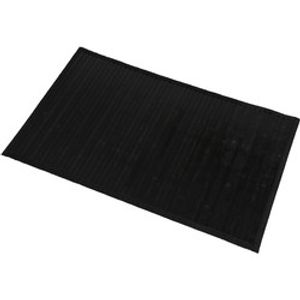 Douchemat Bamboe - Badkamermat - Zwart - Anti Slip badmat - 80x50CM ...