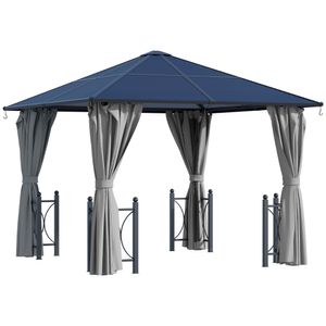 Outsunny paviljoen tuinpaviljoen met zijdelen partytent d...
